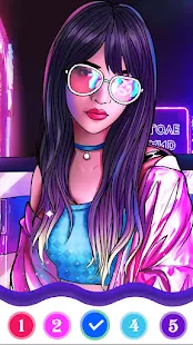 Download & Play Neon Coloring Book Offline, Paint by Number Games for ...